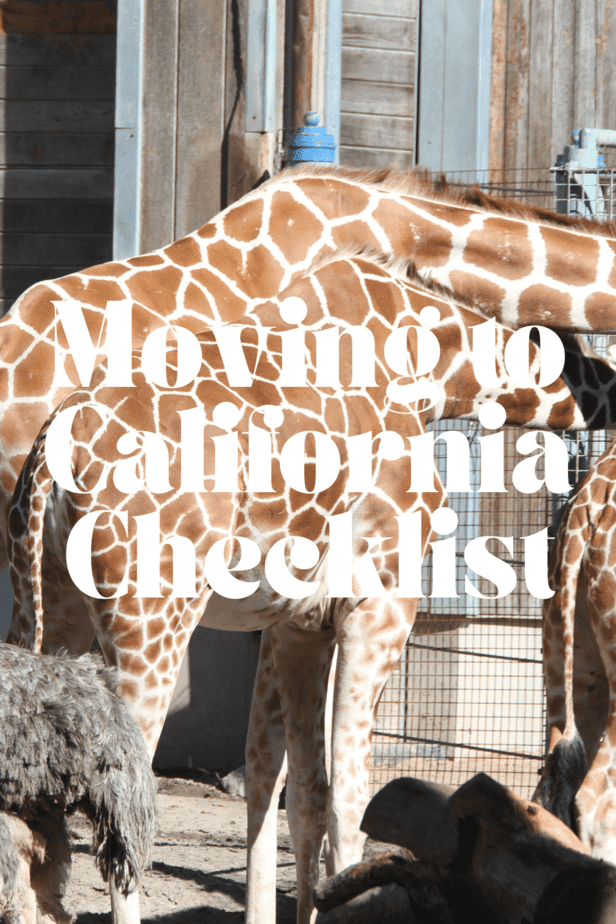 Moving to California Checklist